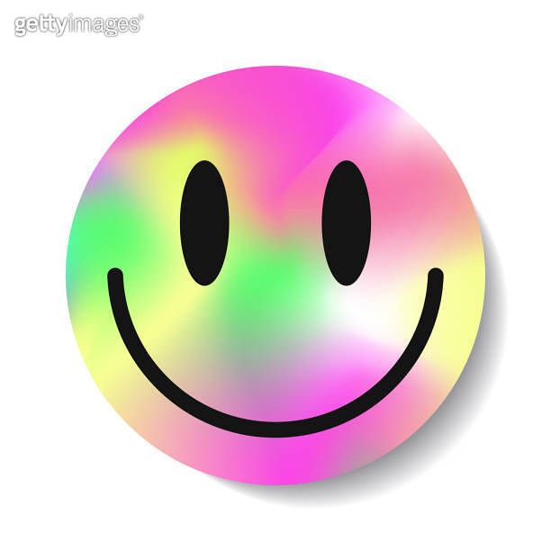 Sticker smile holography y2k style 이미지 (1478501867) - 게티이미지뱅크