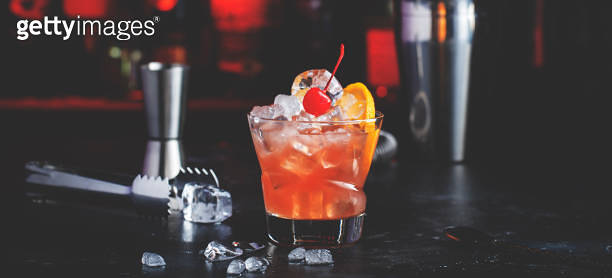 Matador alcoholic cocktail drink with scotch whiskey, white vermouth ...