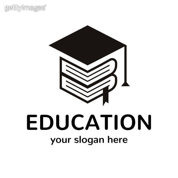 Vector education logo black color style isolated 이미지 (1733597926) - 게티이미지뱅크