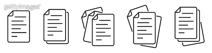 Paper documents icons. Linear File icons. 이미지 (1454384706) - 게티이미지뱅크