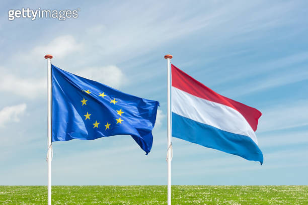 Flags of the European Union and The Netherlands 이미지 (1492875157) - 게티이미지뱅크