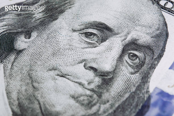 Macro texture banknotes shot close up 100 american dollar bills. Cash ...