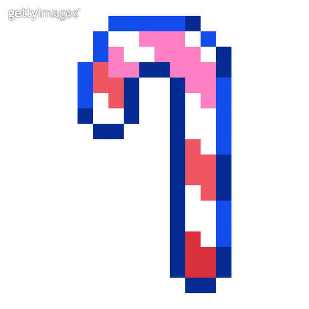 Pixel Art Candy Cane. Retro 8 bit Style Merry Christmas and Happy New ...