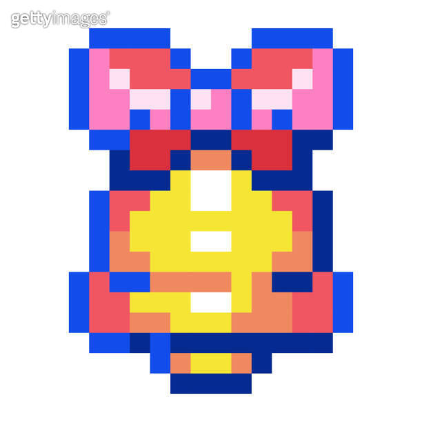 Pixel Art Christmas Bell. Retro 8 bit Style Merry Christmas and Happy ...