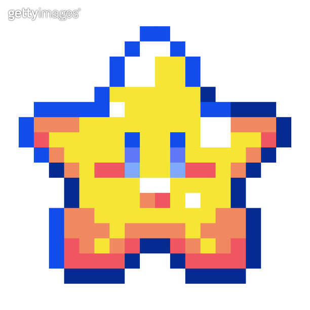 Pixel Art Cute Star. Retro 8 bit Style Game Symbol Illustration. Ideal ...