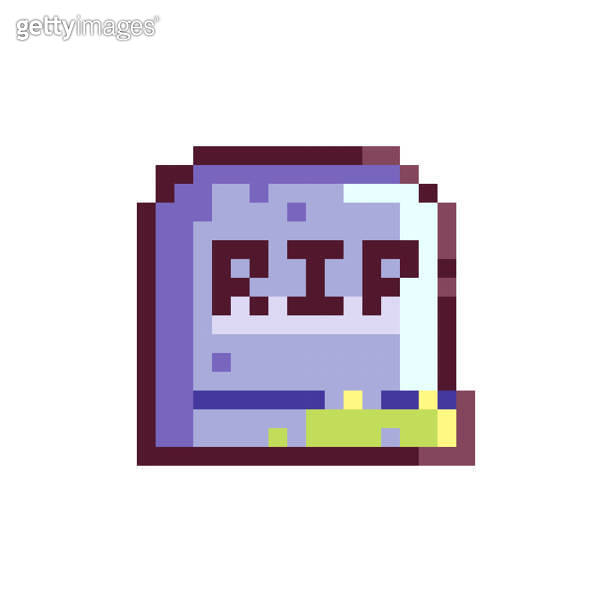 Pixel Art Rip Tomb. Retro 8bit Style Halloween Decor Grave Tombstone Illustration. Ideal for ...