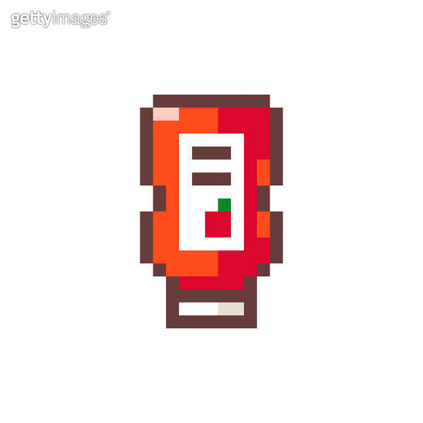 Pixel Art Ketchup. Retro 8 bit Style Fast Food Ketchup Sauce in Bottle ...