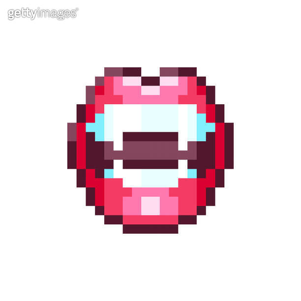 Pixel Art Vampire Lips. Retro 8bit Style Halloween Illustration of ...
