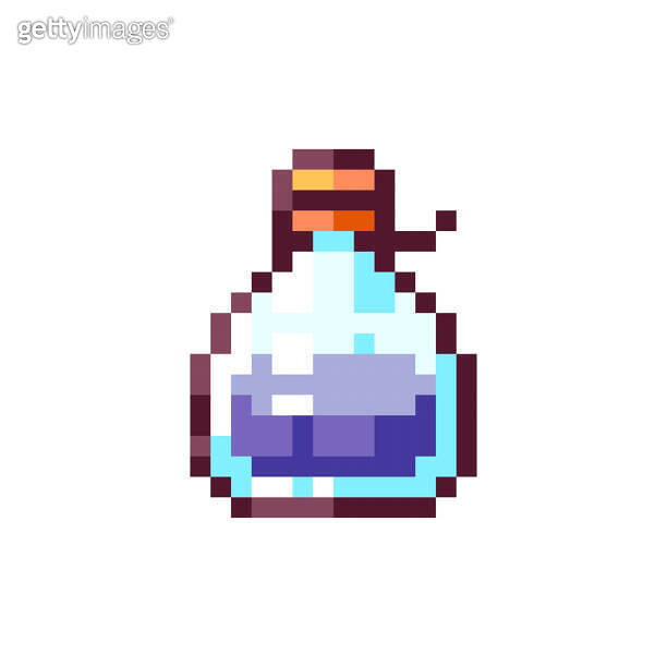 Pixel Art Potion. Retro 8bit Style Halloween Decor Mana Elixir ...