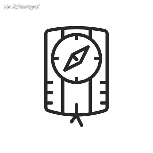 Orienteering Compass Icon. Vector Linear Illustration of Navigational ...