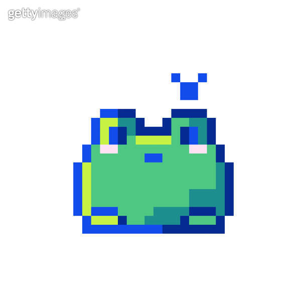 Retro 8 Bit Pixel Art Frog Icon. Y2K Nostalgic Toad Animal Sticker for ...