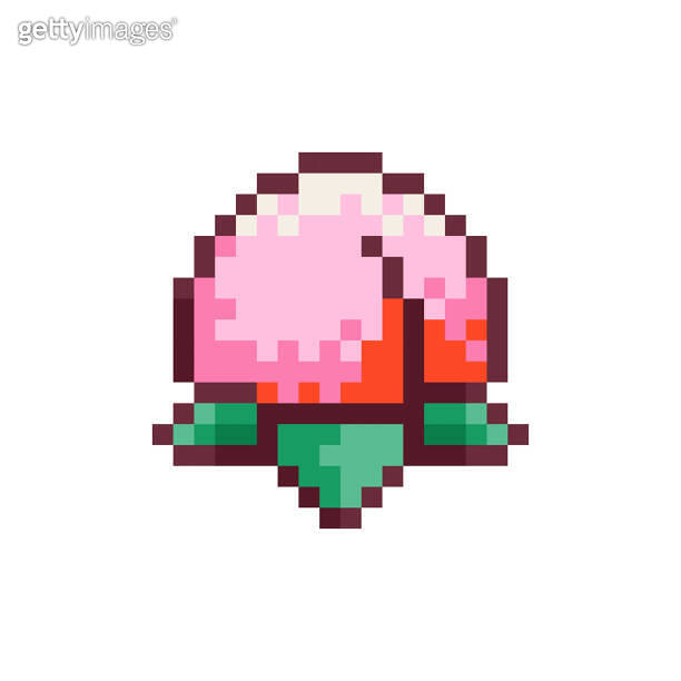 Pixel Art Longevity Peach. Retro 8 bit Style Asian Peach Illustration ...