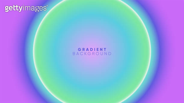 Blue Neon Glow Banner Background. Dynamic Blurred Radial Beam in ...