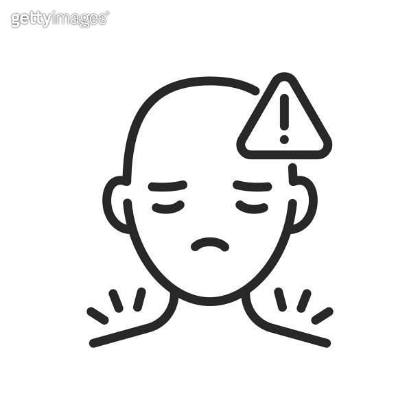 Panic Attack Icon. Vector Outline Editable Isolated Sign of an Alarmed ...