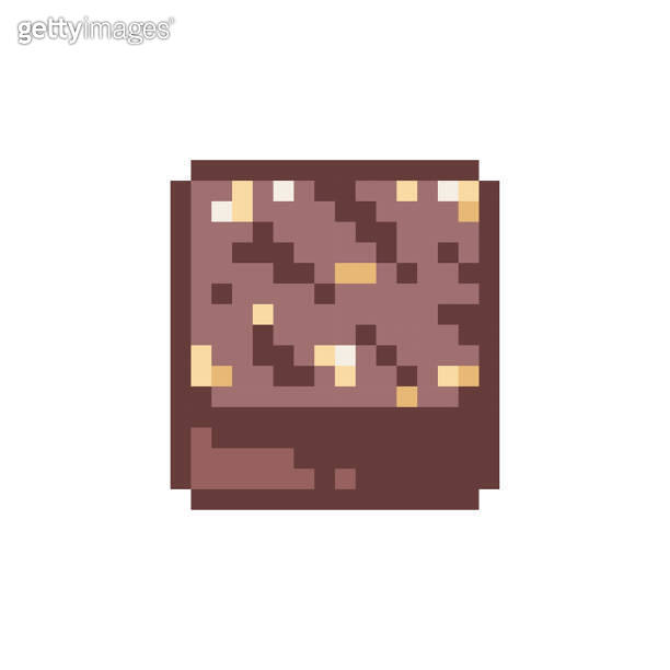 Pixel Art Brownie Cake. Retro 8 bit Style Sweet Pastry Chocolate Fudge ...