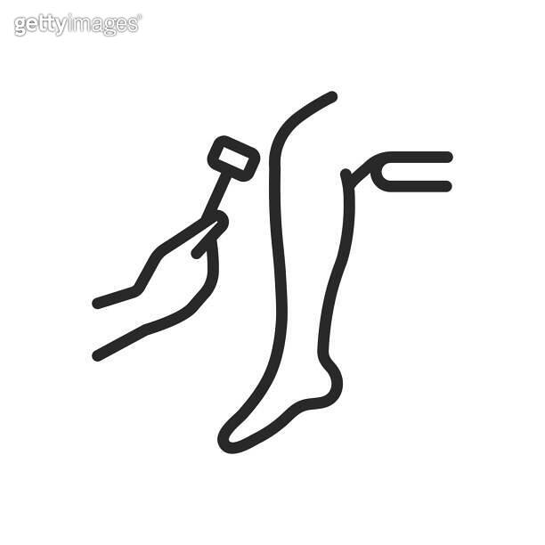 Reflex Test Icon. Thin Line Illustration of Neurological Knee Jerk ...