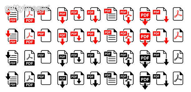 PDF icons.Comprehensive PDF File Format Icons: Download Symbols for ...