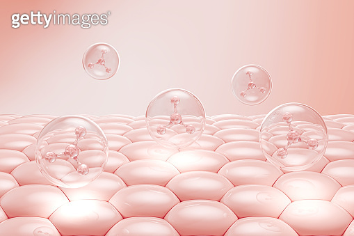 Pink Collagen Skin Serum on Skin Cells, gluta cosmetic Vitamin, skin ...