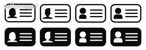 Identification card icon set. Diverse ID Card Avatar.ID card icon ...