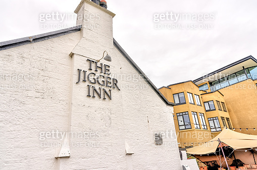 Exteriors of the historic Jigger Inn restaurant on the Old Course, a ...