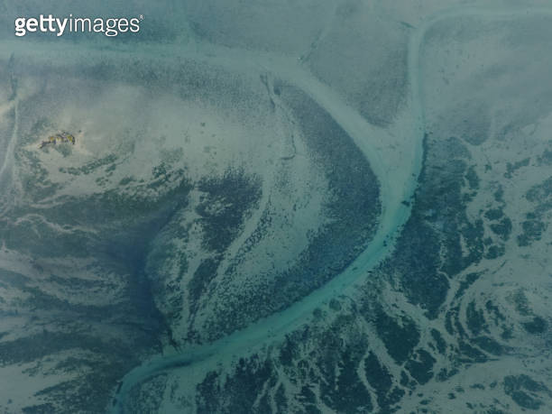 Estuary area as seen from above 이미지 (1739242757) - 게티이미지뱅크