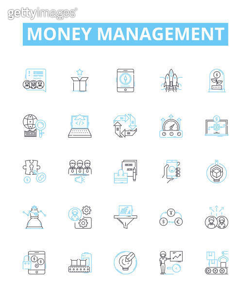 Money management vector line icons set. Budgeting, Investing, Savings ...