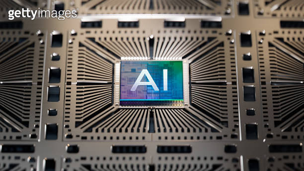 Close-up of Advanced Microchip for Artificial Intelligence Training ...