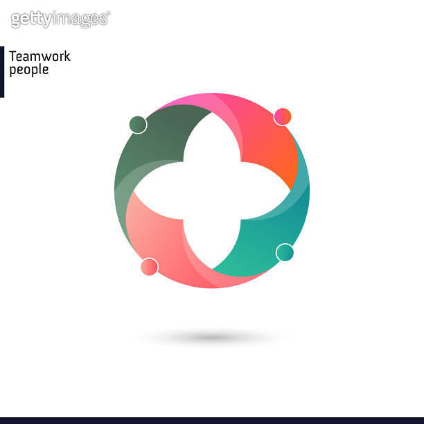 teamwork symbol team work vector icon abstract people group design ...