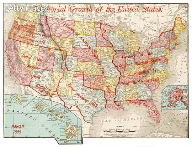 Map of Territorial Growth of the United States 1899 이미지 (1469813365 ...