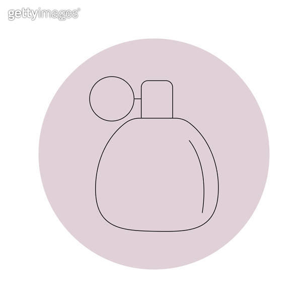 Vector perfume icon in a pink circle on a white background. 이미지 ...