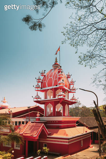 Panaji, Goa, India. Tower Of The Hindu Maruti Temple Or Hanuman Temple ...