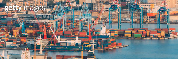Naples, Italy. Top View Of Container Terminal In Port Of Naples ...