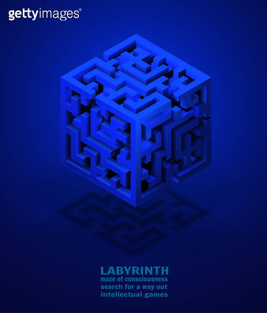 vector volumetric maze, search for solutions and yourself. mind games ...