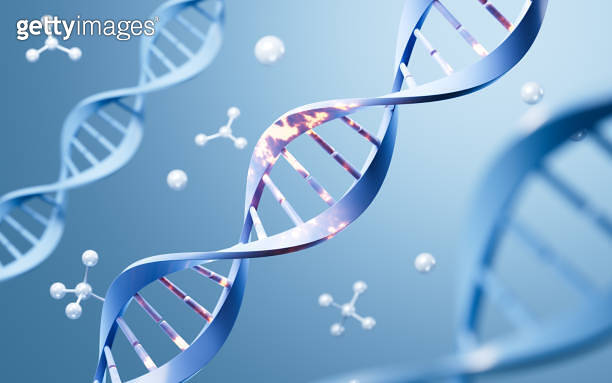 Gene mutation and molecular structure, 3d rendering. 이미지 (1663535233 ...