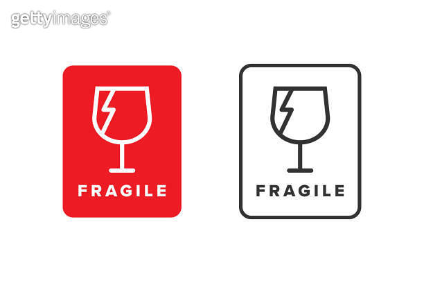 Fragile icon sign red color vector design 이미지 (1513818703) - 게티이미지뱅크
