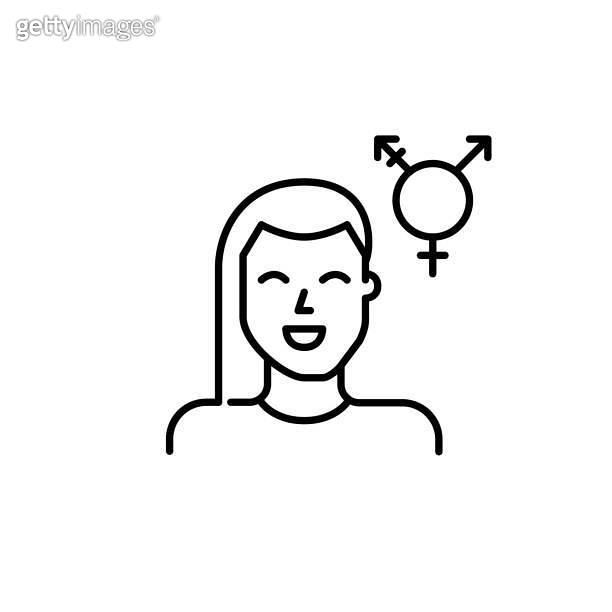 Transgender person symbol. Pixel perfect, editable stroke icon on ...