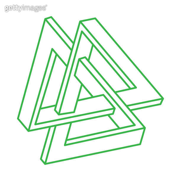 Impossible objects. Optical illusion shapes. 3d logo. Geometric figures ...