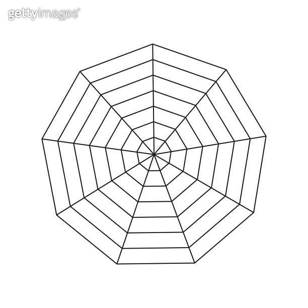 Blank polygon radar chart icon. Radar, spider diagram template ...