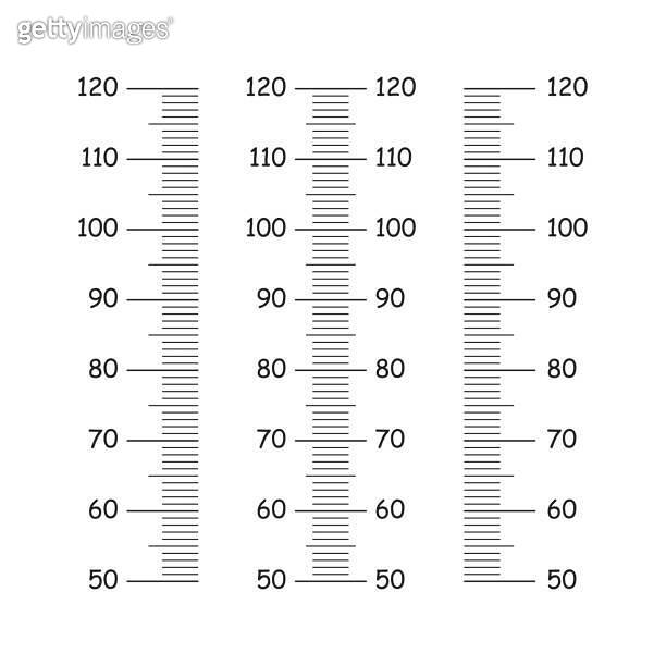 Stadiometer template for wall growth sticker. Kids height chart from 50 ...