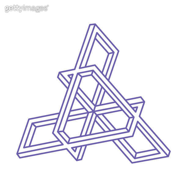 Impossible shape. Sacred geometry. Optical illusion figure. Impossible ...