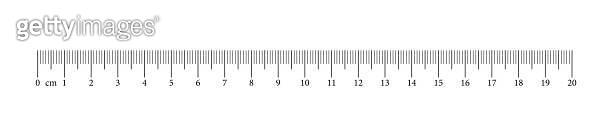 Measuring chart with 20 centimeters. Ruler scale with numbers. Length ...