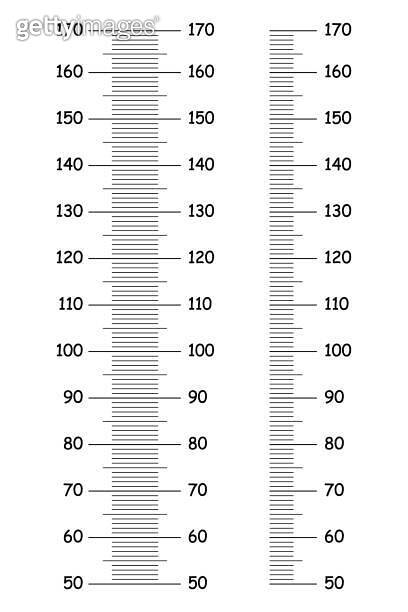 Kids height charts from 50 to 170 centimeters. Set of templates for ...