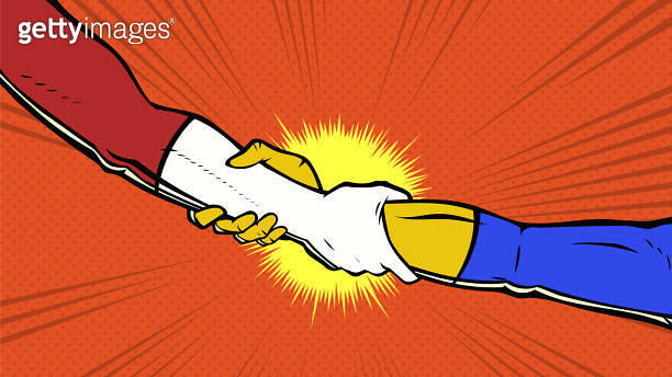 Vector Pop Art Superhero Helping Hand Stock Illustration (1746044035 ...