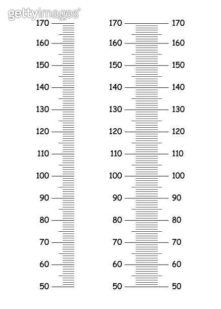 Height chart from 50 to 170 centimeters. Set of templates for wall ...