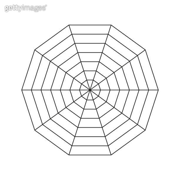 Decagonal graph infographic. Radar or spider diagram template. Flat ...