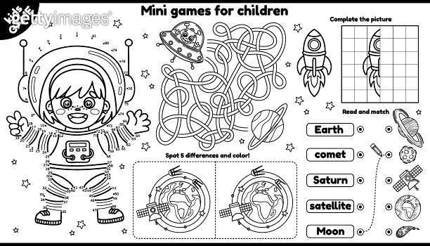 Vector space games placement for children 이미지 (1681435124) - 게티이미지뱅크