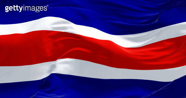 Costa Rica national civil flag waving in the wind (1714986605) - 게티이미지뱅크