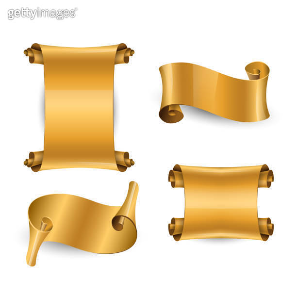 Realistic gold Glossy scrolls for your design project. (1580483597 ...