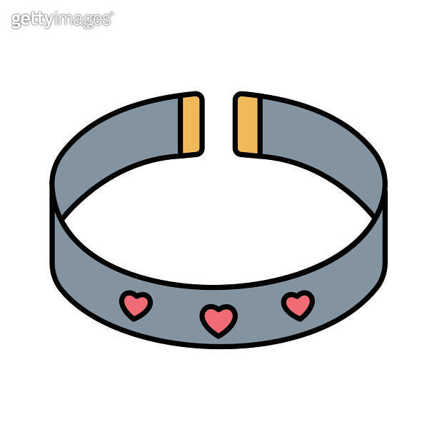Bangle Outline with Colours Fill Vector Icon that can easily edit or ...