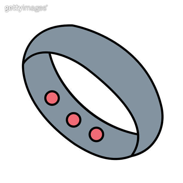 Bangle Outline with Colours Fill Vector Icon that can easily edit or ...